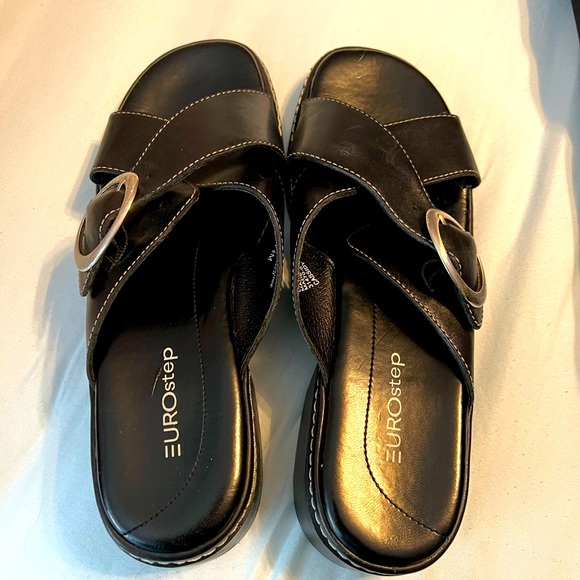 Eurostep | Shoes | Soldeurostep Cassidy Sandals Open Toe Black Leather ...